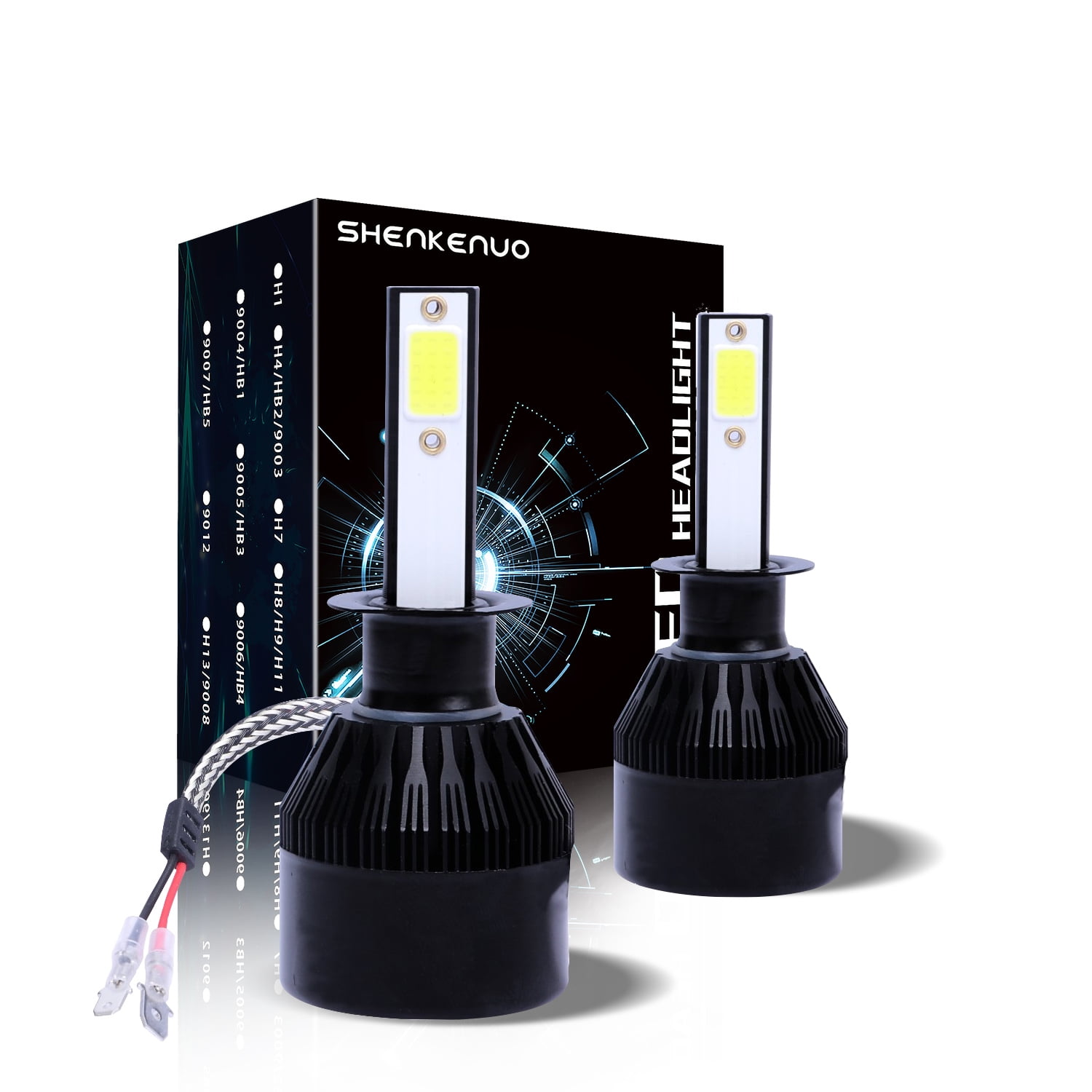 Led Headlight Bulbs H1- 100W 11000LM Conversion Kits 6000K Hi/Lo Beam ...