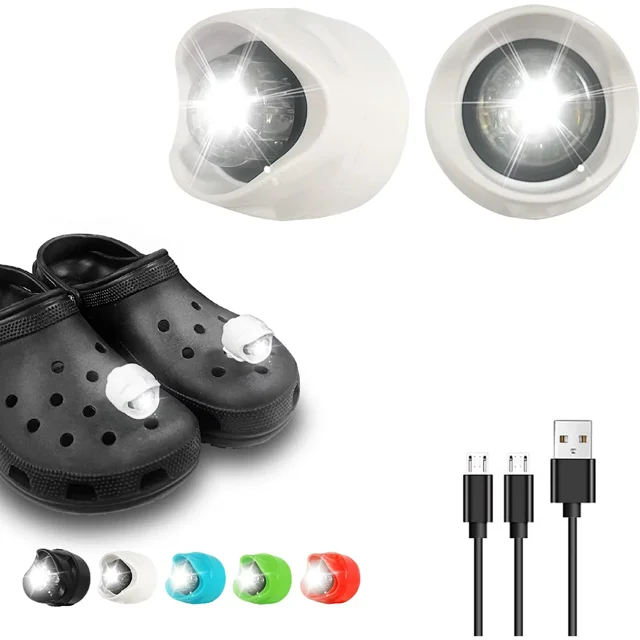 Led Headlight for Crocs Clogs - 2 Pcs Waterproof Rechargeable Lights ...