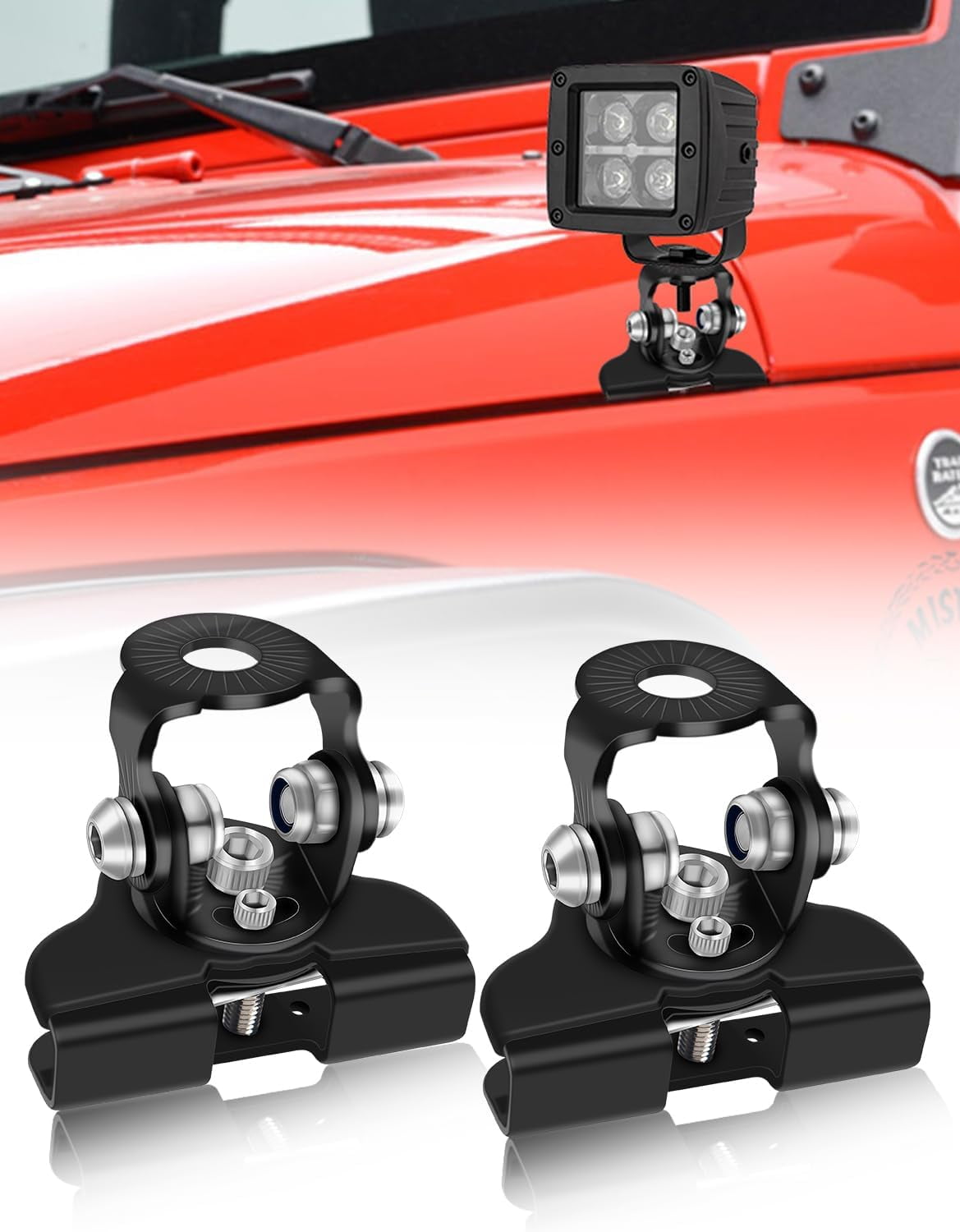 Led Hood Light Mounts, Universal Led Light Bar Mounting Brackets 304 ...