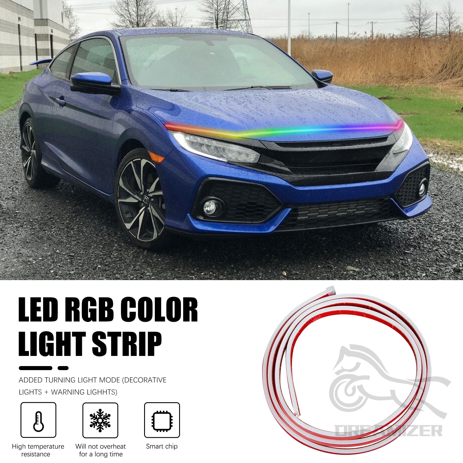 Led Hood Light Strip Flexible Waterproof Dynamic Scan Start Up Hoodbeam ...