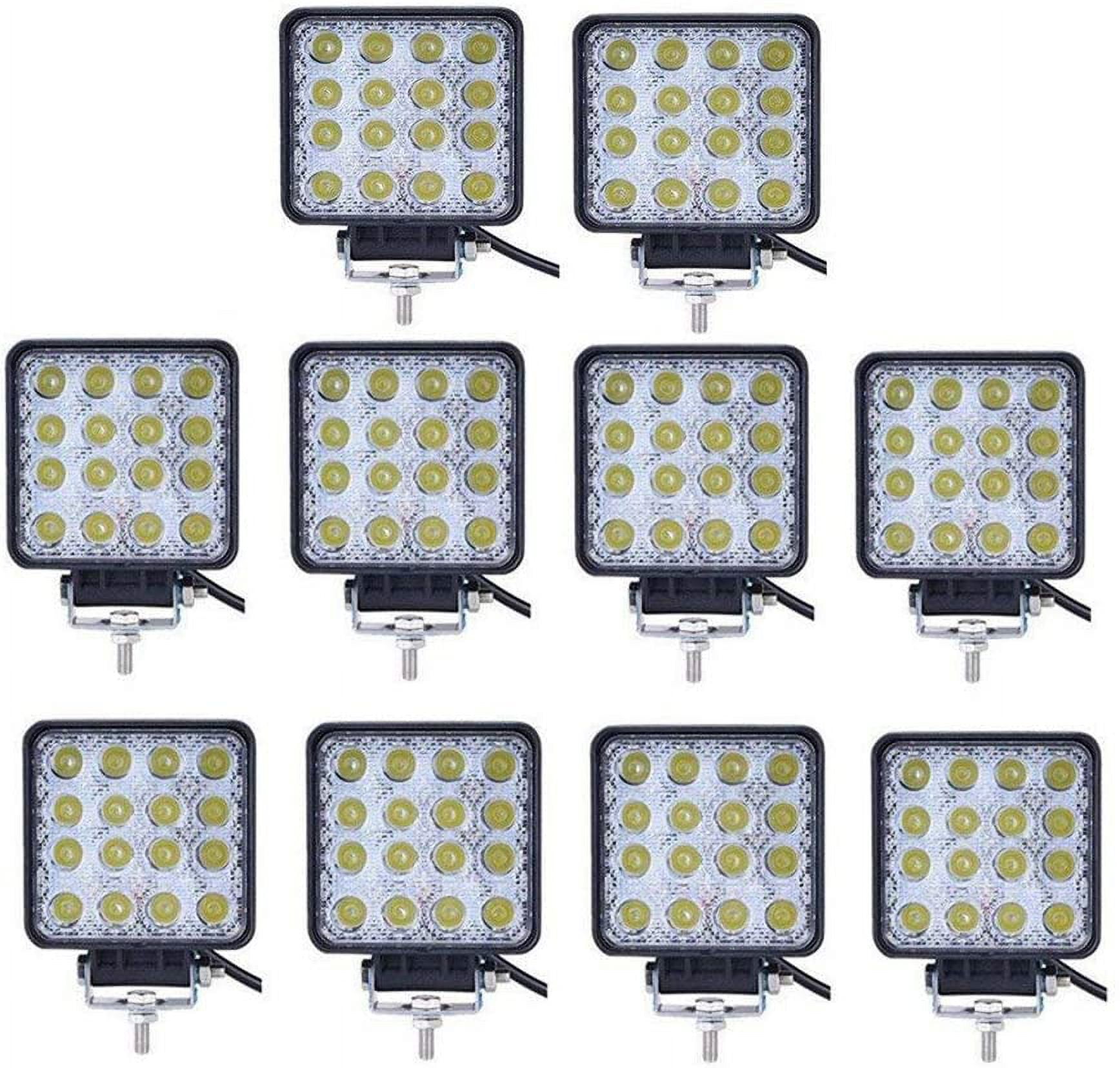 Led Light Bar, 10PCS 4inch 48W Led Work Light Square Spot Lights Off ...
