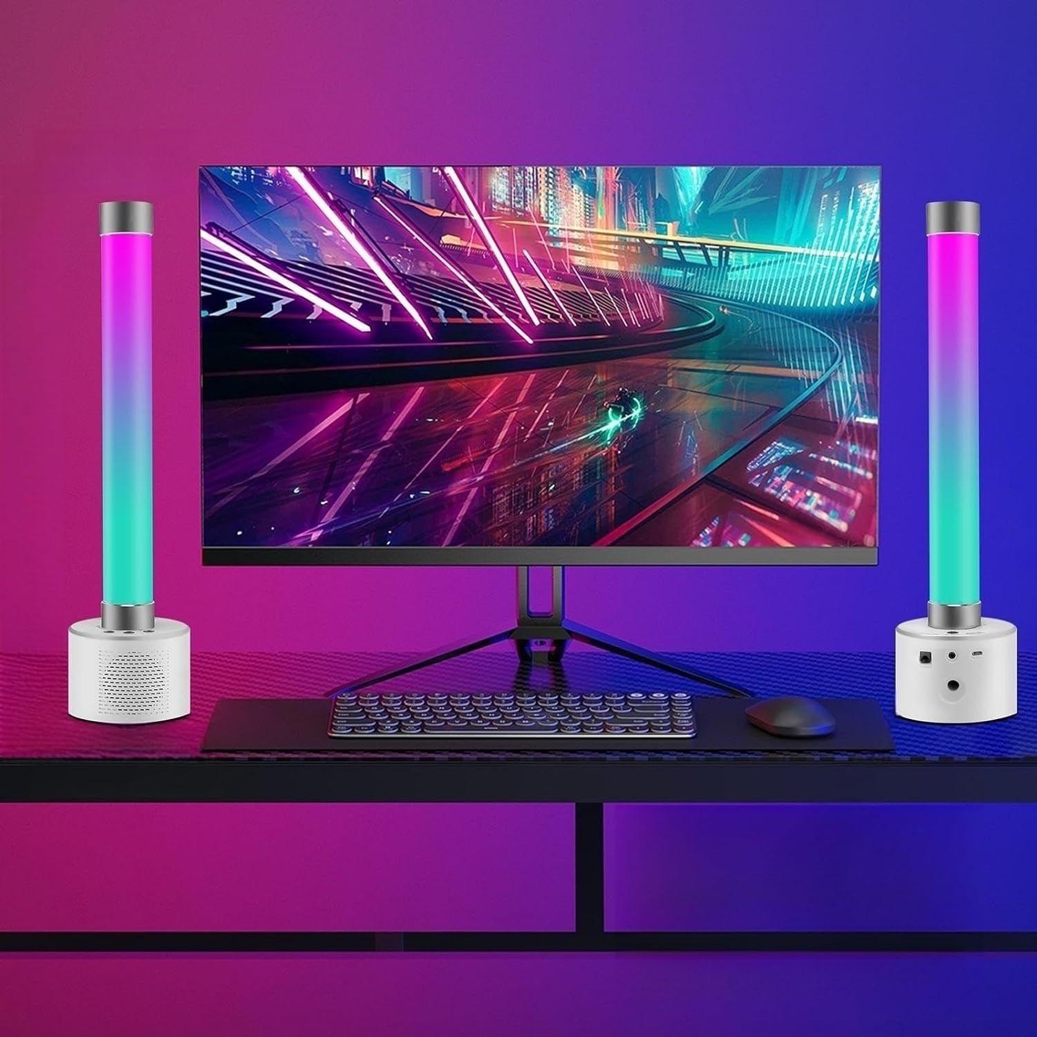 Led Light Bars With Bluetooth Speaker, Rgb Light Bar With Scene And ...