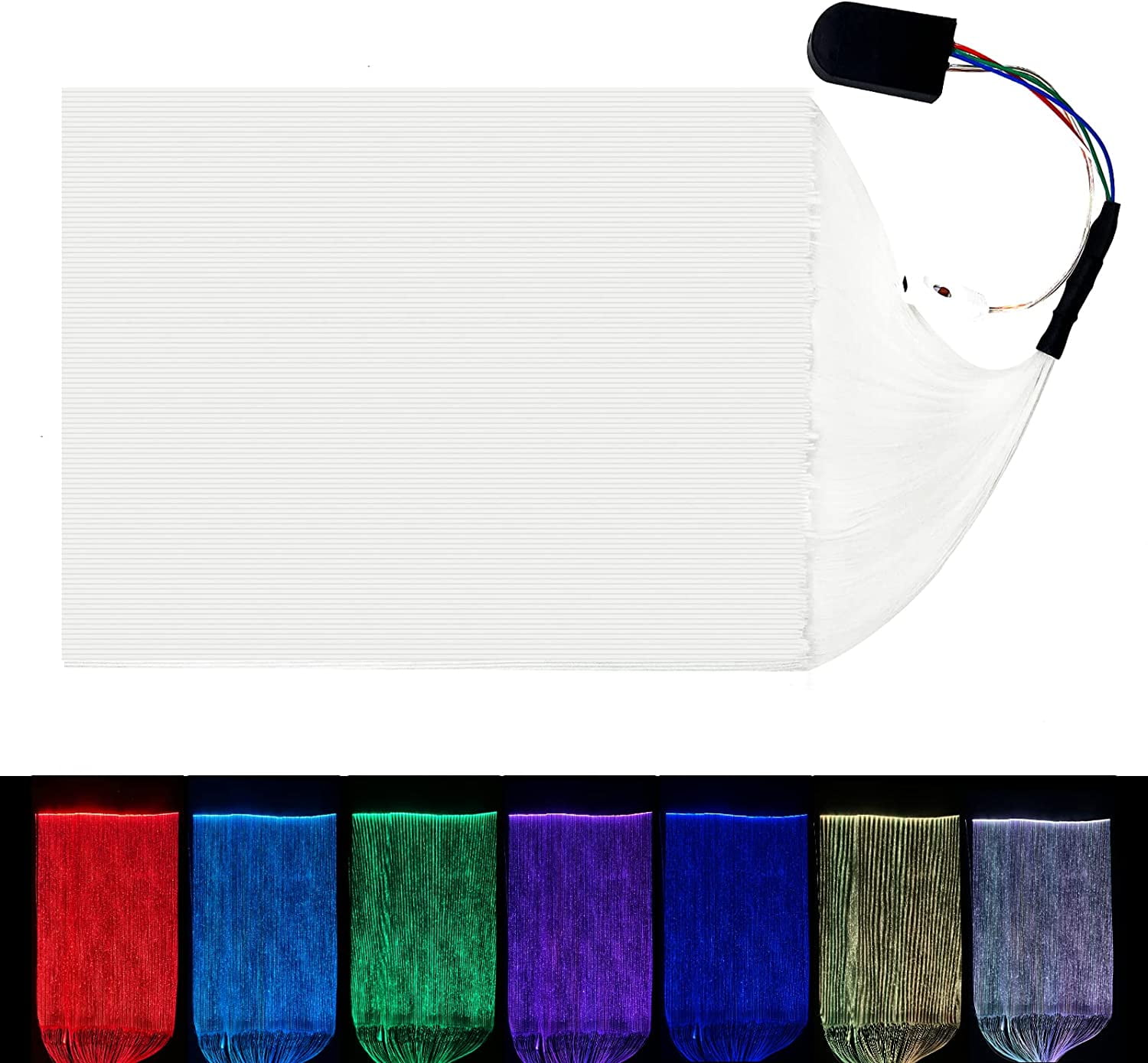 Led Light Fiber Optic Fabric, Fabric with Changeable 7 Colors That Glow ...