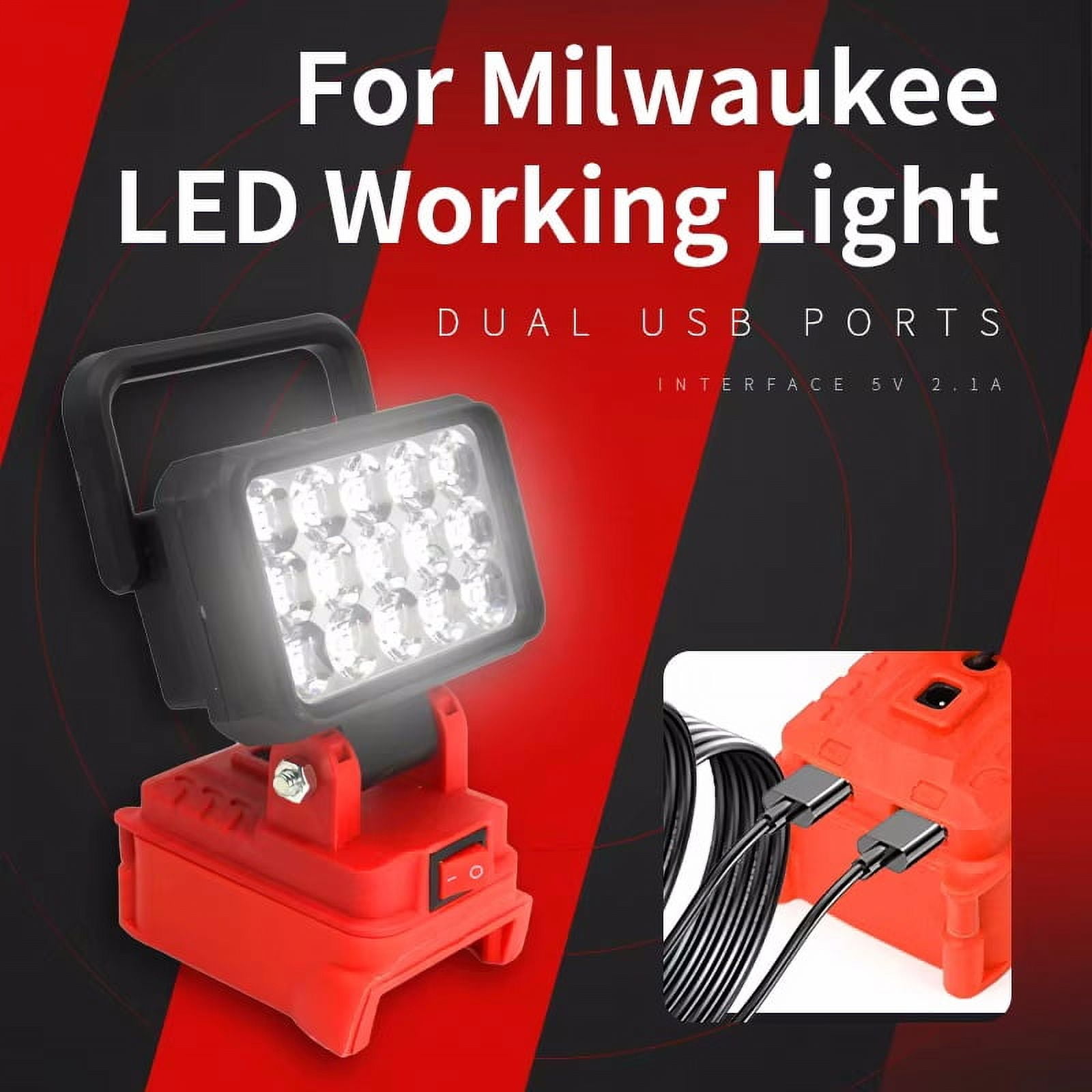 Led Light Fit Milwaukee Battery M18 Portable Spotlight Cordless Outdoor ...