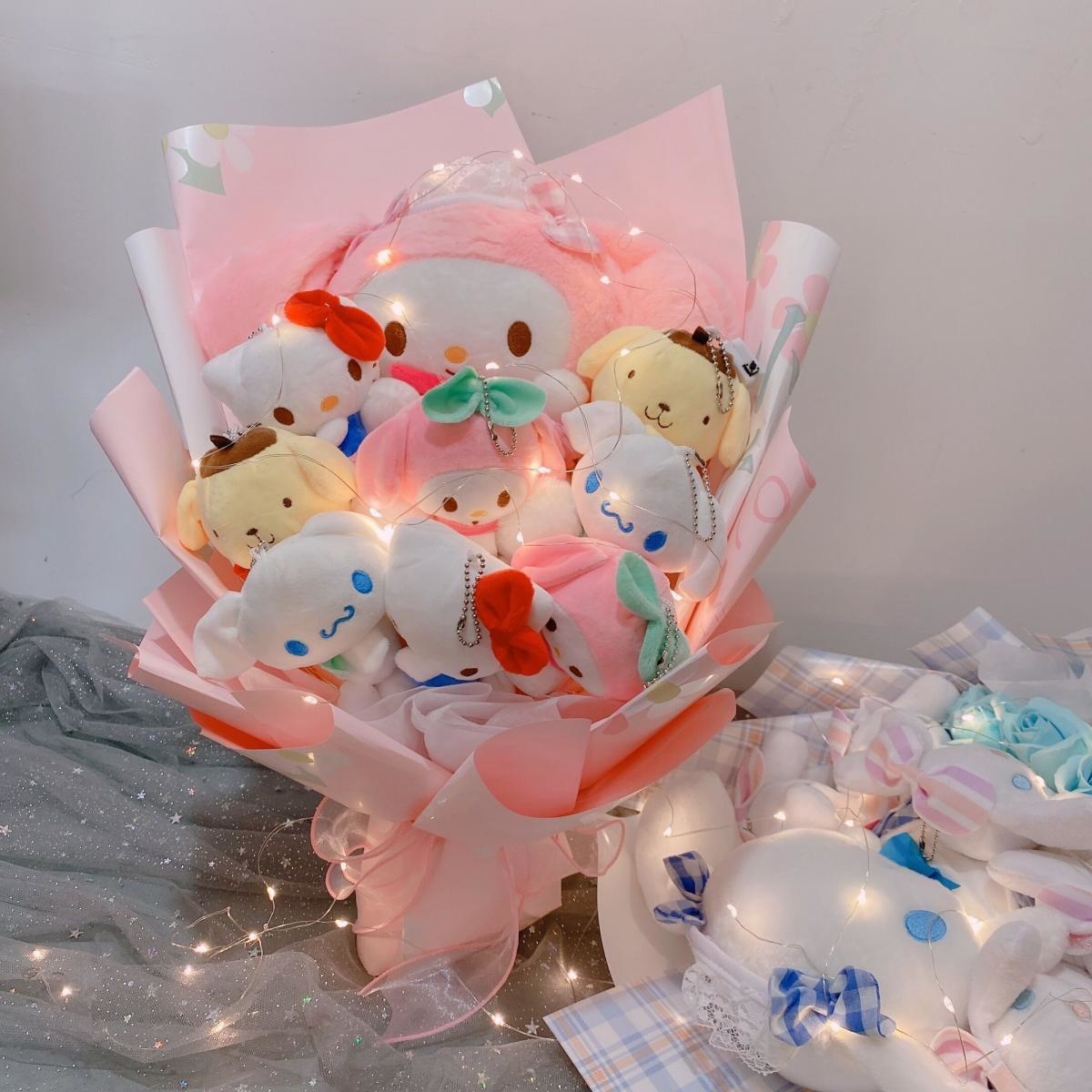 Led Light Hello Kitty Bouquet My Melody Cinnamoroll Kuromi Kawaii ...