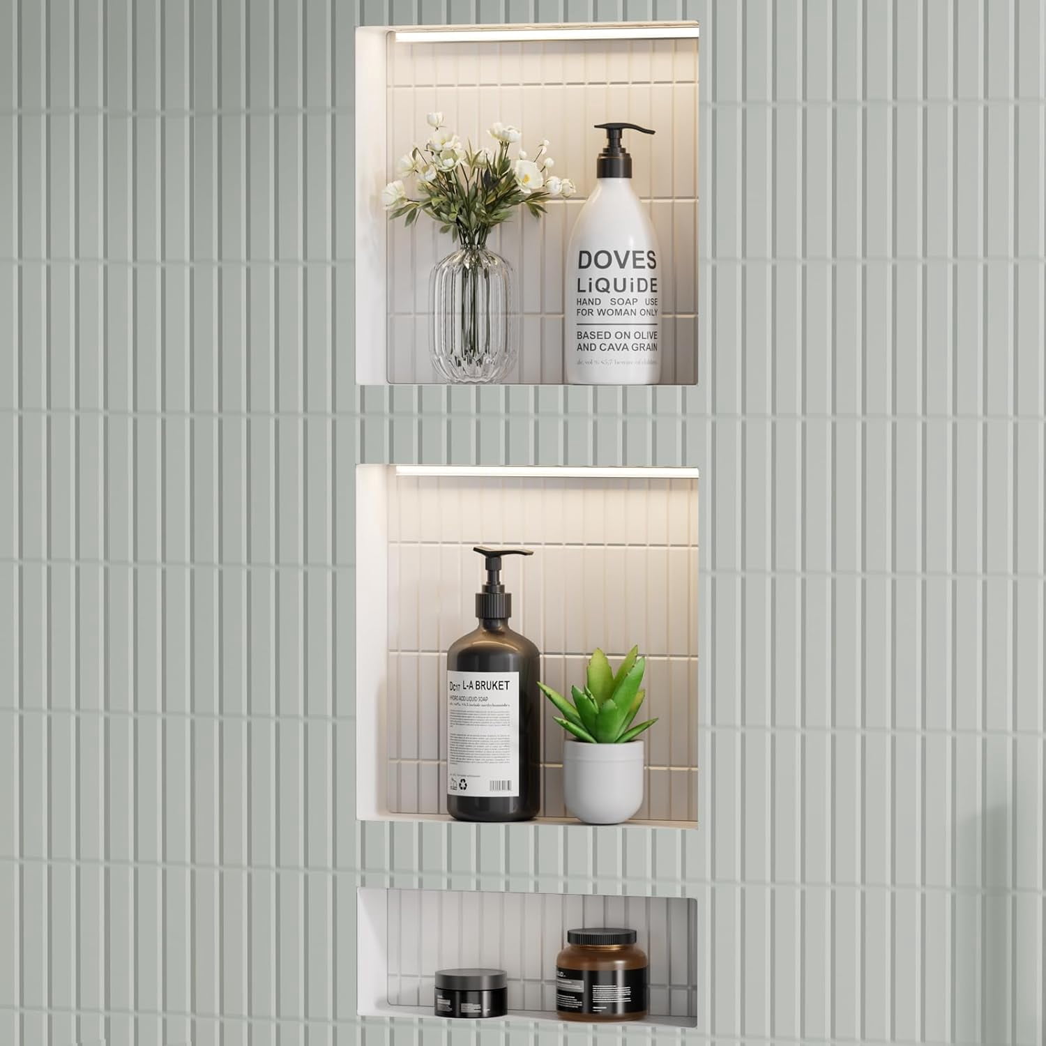 Led Light Shower Niche Niche Insert Tile Ready Set of Two Organizer ...