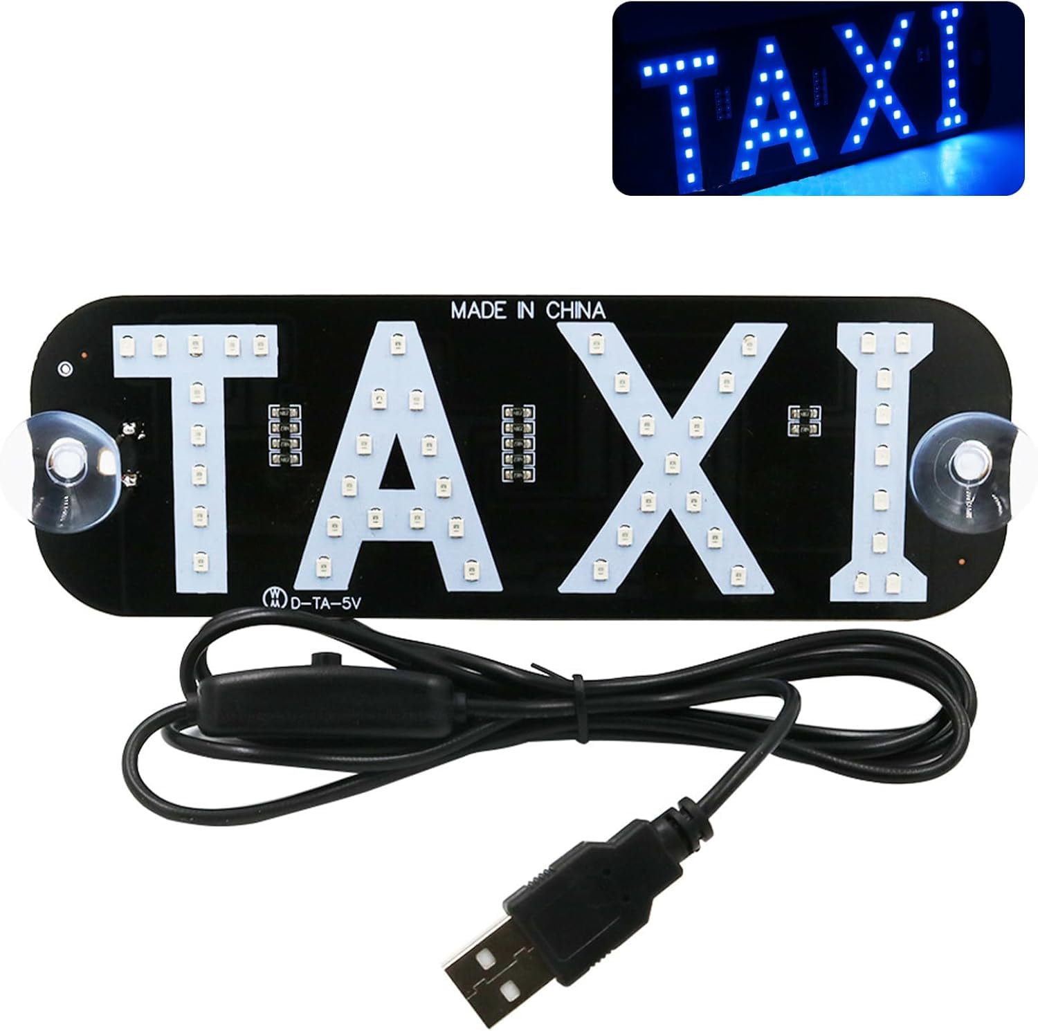 Led Light Signs，Taxi Light for Car with USB Plug,Bumper Sticker Vibrant ...