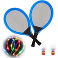 Led Light-Up Oversized Badminton Set with 2 Player Grip Tapes Badminton ...