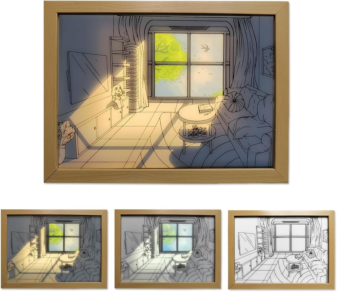 Led Light Up Painting Wall Art Frames 4d Pictures 3 Mode Decor Light ...