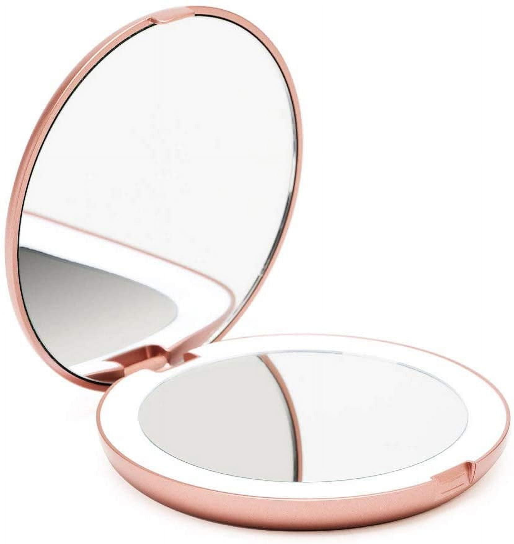 LED Lighted Travel Makeup Mirror, 1x/10x Magnification - Daylight LED ...