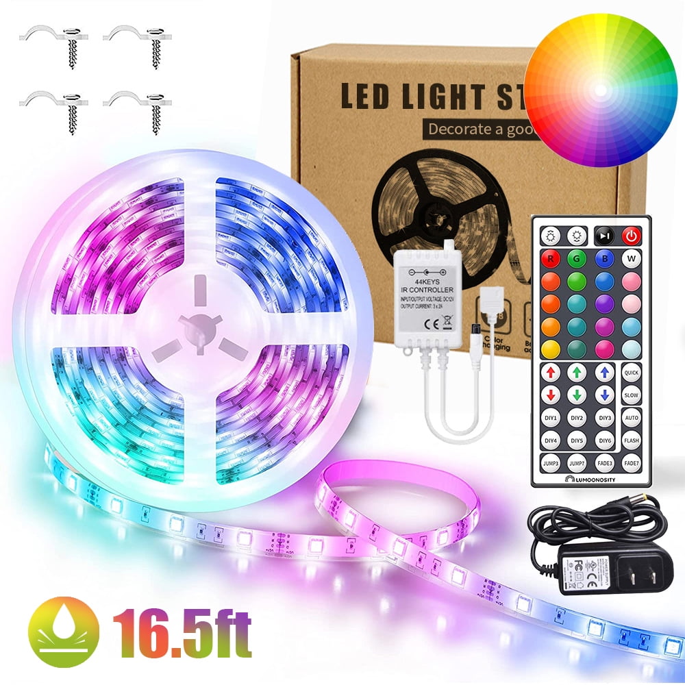 Led Lights for Bedroom, 16.4FT 3528 Led Light Strip Color Changing Led ...