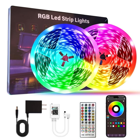 Led Lights for Bedroom 200 FT (2 Rolls 100 FT), with Remote and ...