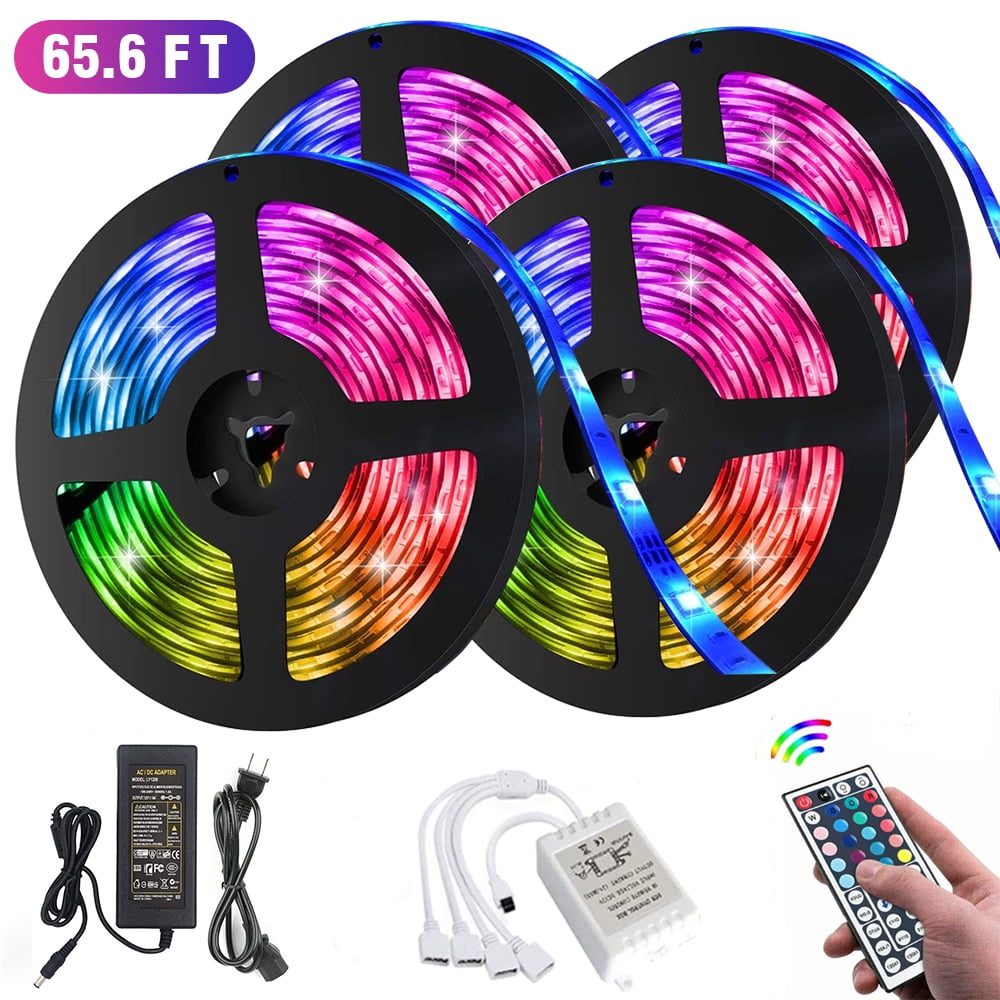 Led Lights for Bedroom 65.6ft/20M Waterproof Led Strip Lights with 44 ...