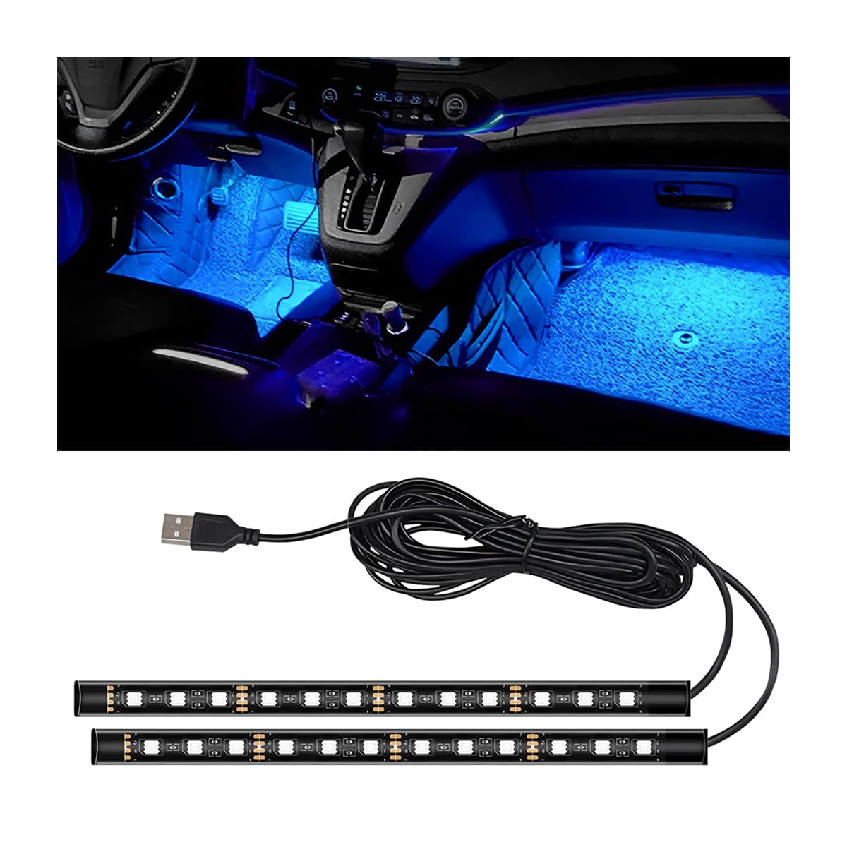 Led Lights for Car DHF10 Interior, Led Strip Lights for Cars with 24 ...
