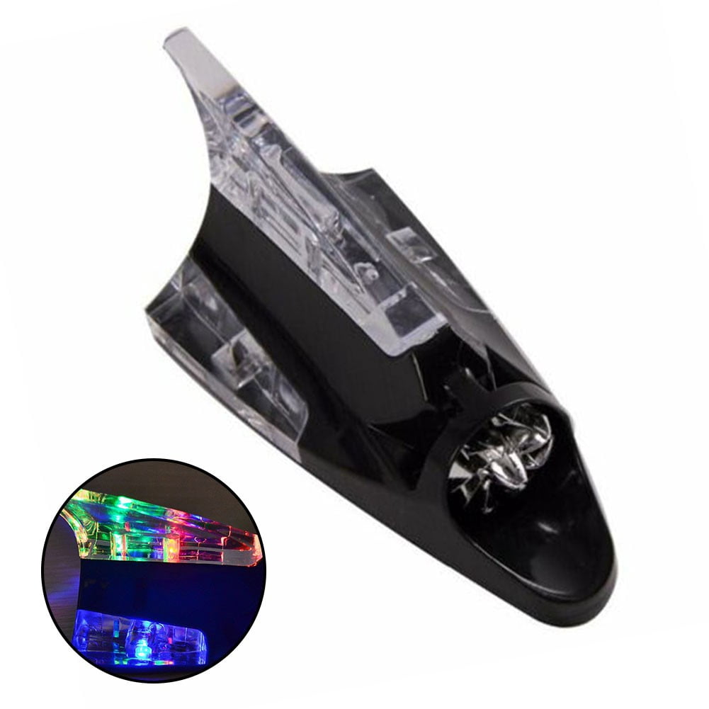 LED Lights Car Truck Wind Power Shark-Fin Roof Antenna Aerial Warn Lamp ...