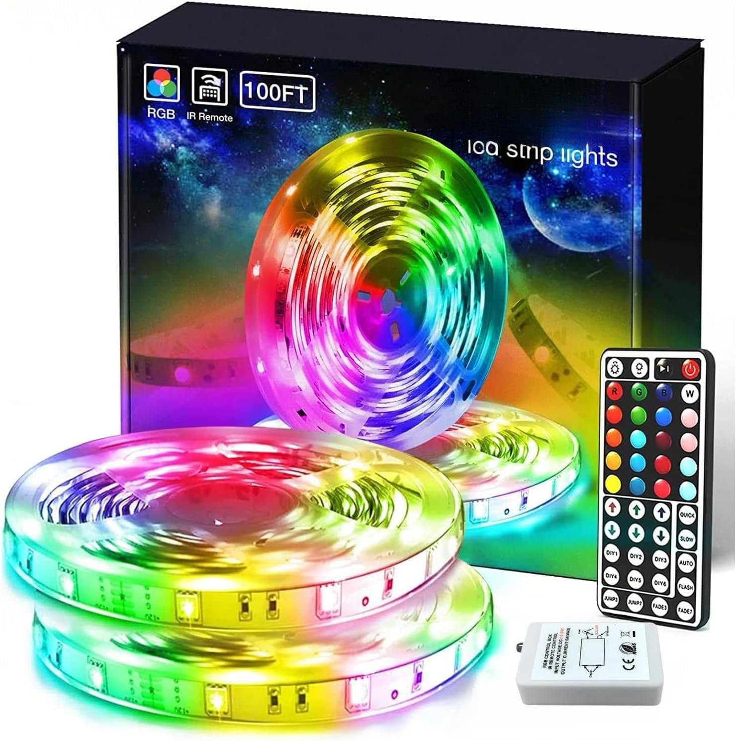 Led Lights for Bedroom 100 ft, Led Strip Lights with Remote 44 , 24 V ...