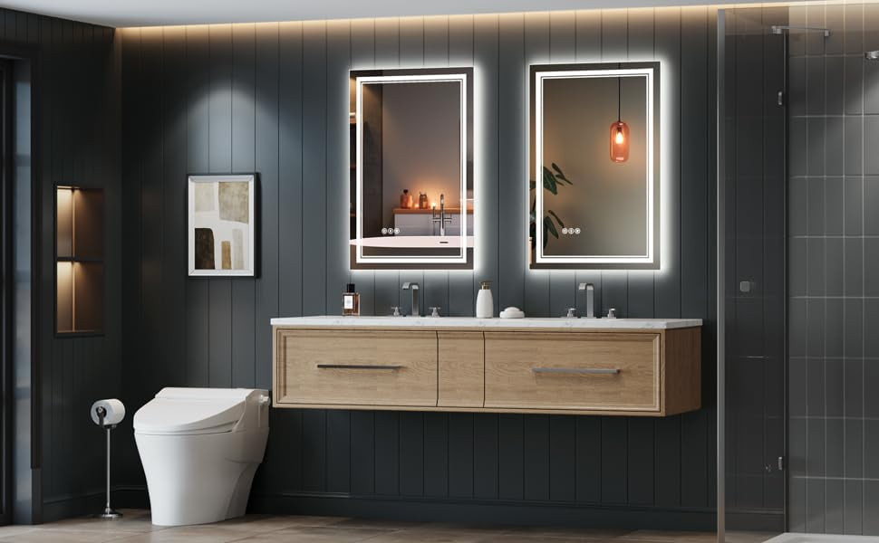 Led Mirror for Bathroom 28x36 Inch - Front and Backlit Mirror - Lighted ...