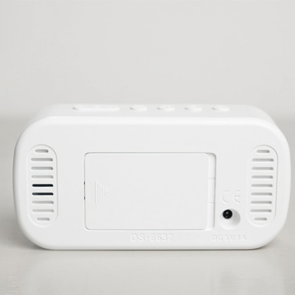 Led Mirror Digital Alarm Clock Adjustable Brightness for Bedroom Office ...