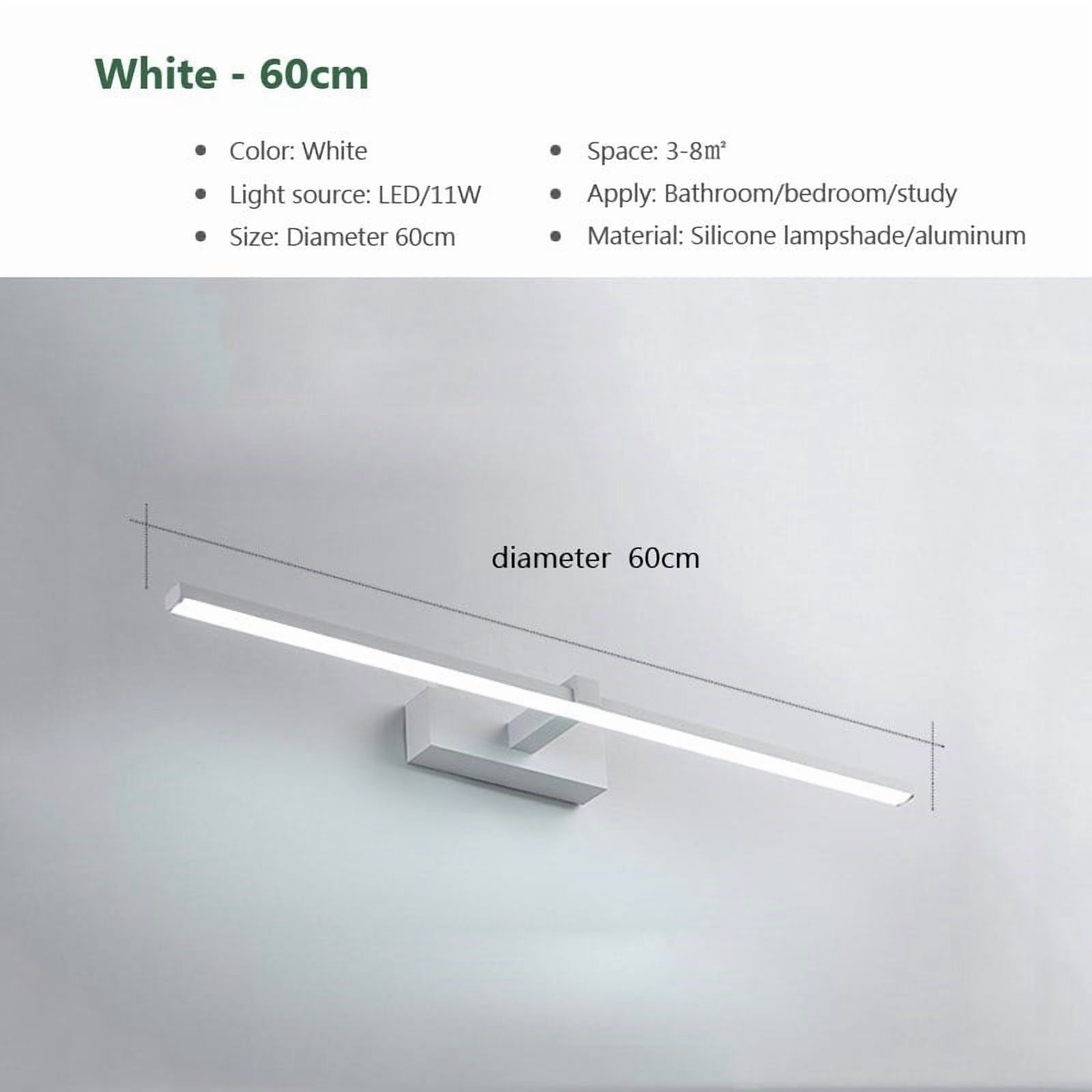Led Mirror Lights Wall Lamps Bathroom Waterproof White Black LED Flat ...