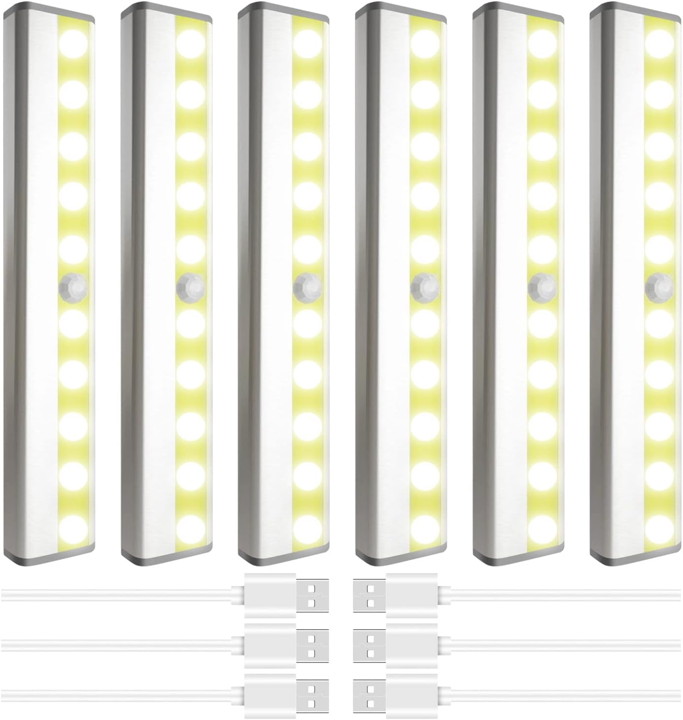 Led Motion Sensor Closet Lights 6 Pack, Wireless Under Cabinet Lighting ...