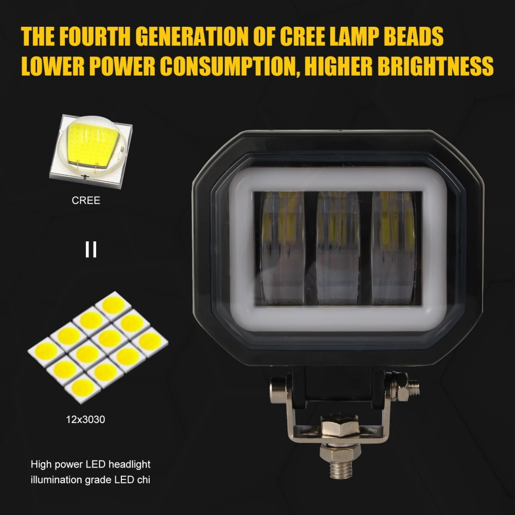 Led Motorcycle Headlight With Abgle Eyes Additional Spotlights Fog ...