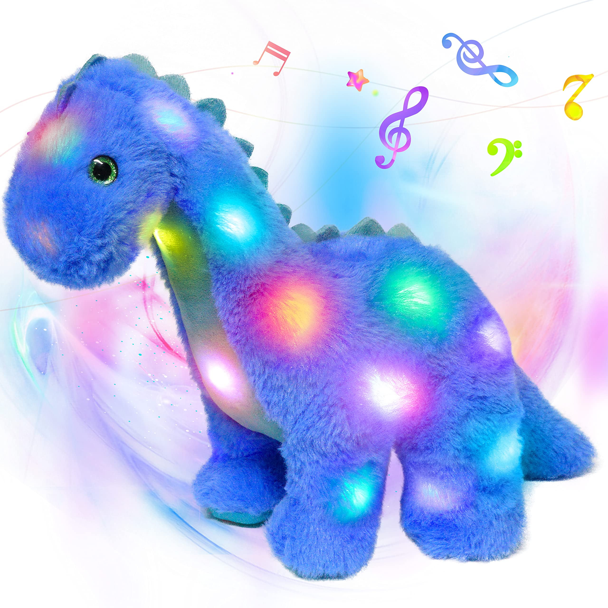 Led Musical Stuffed Dinosaur Lighting Up Singing Diplodocus Soft Plush ...