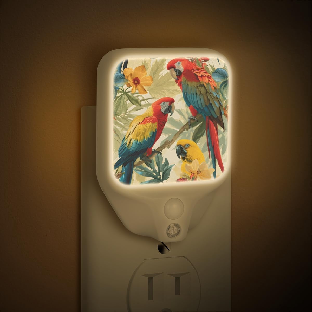 Led Night Light Plug In Tropical Parrot, Motion Sensor And Dusk To Dawn ...