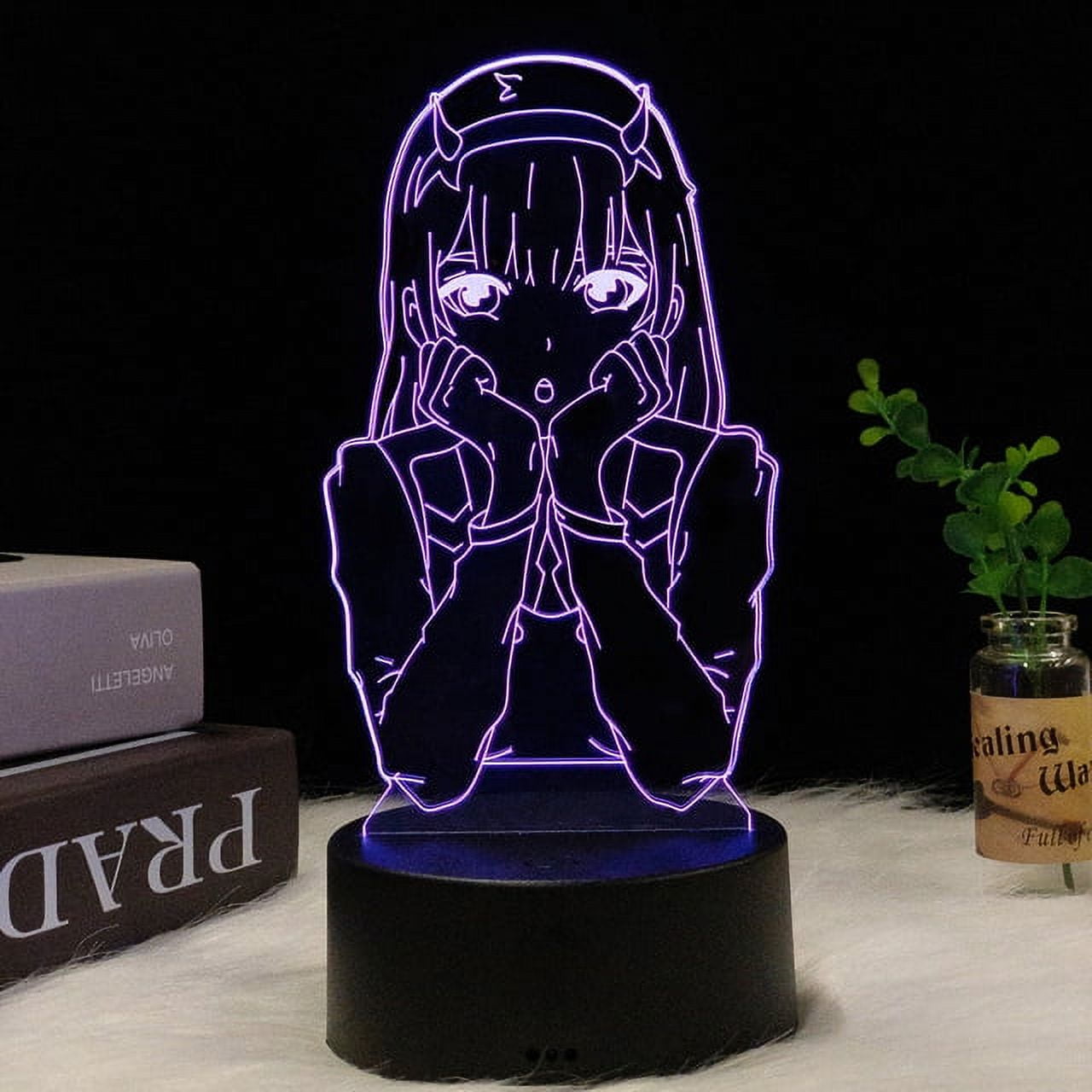 Led Night Light Zero Two Figure Table 3d Lamp Bed Room Decor Light ...