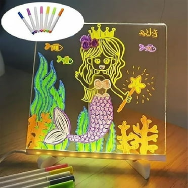 LED Note Board with 7 Colors Pens, 2024 New Glowing Acrylic Message ...