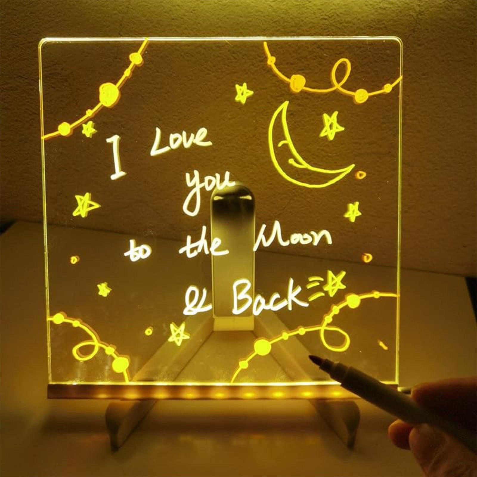 Led Note Board with Colors,Led Light Up Acrylic Message Board,Led ...