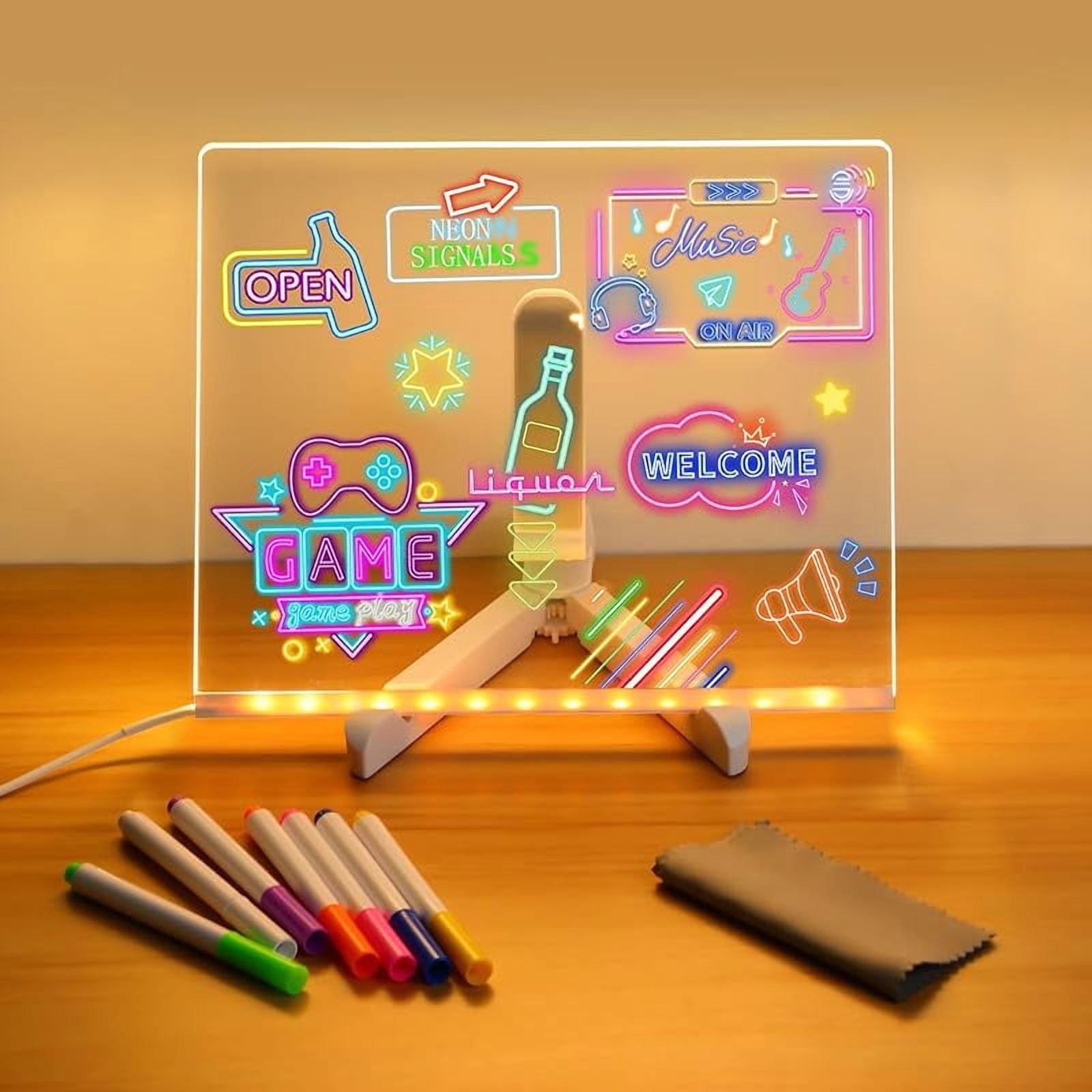 Led Note Board with Colors, Light Up Acrylic Message Board, Glowing ...