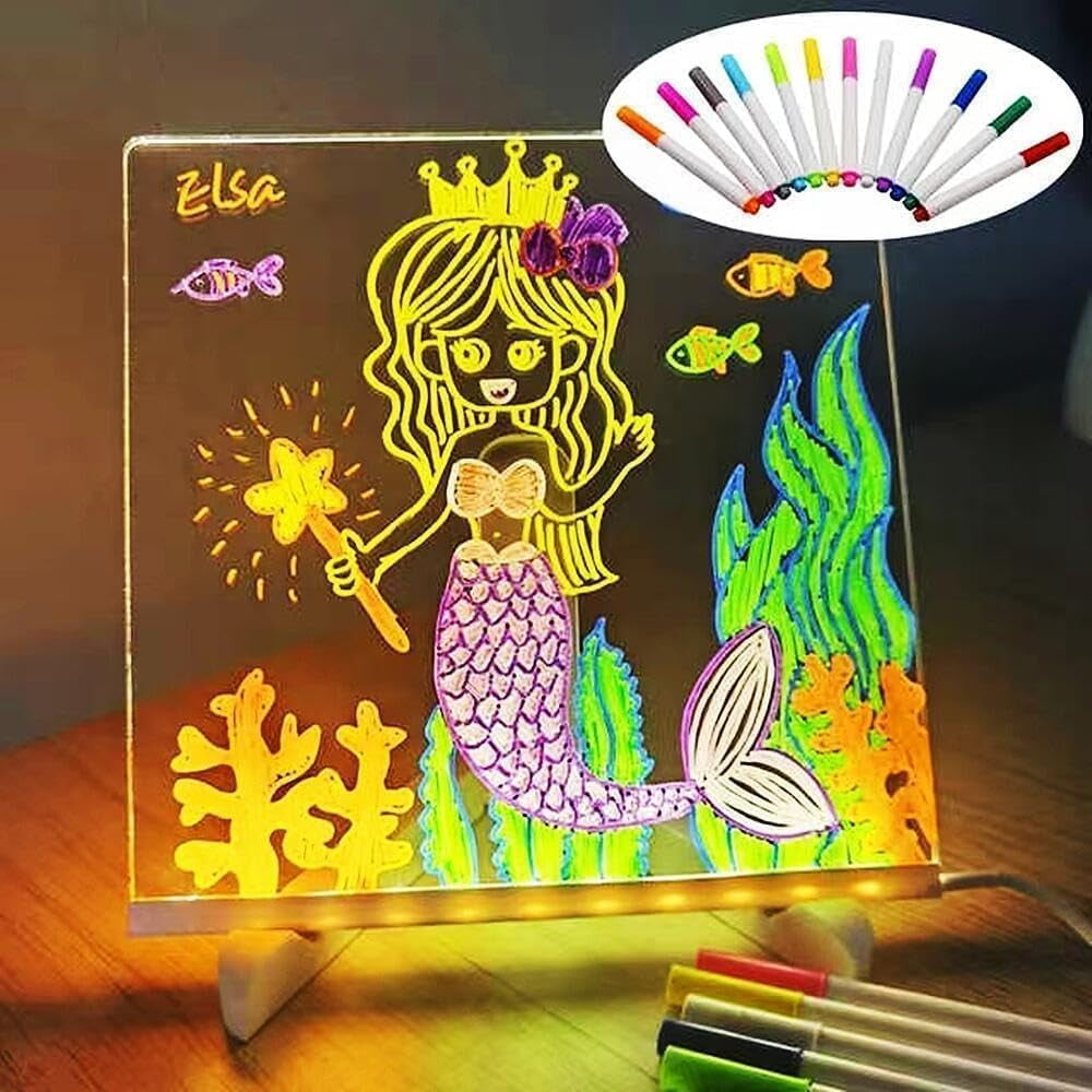 Led Note Board with Colors, Light Up Acrylic Message Board, Glowing ...