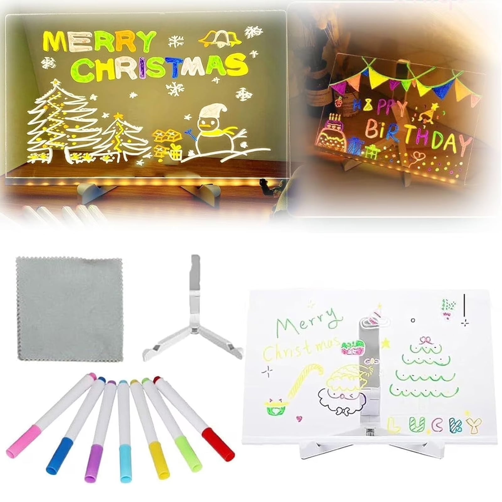 Led Note Board with Colors 11.8x7.8 Inch Led Drawing Board Drawing ...