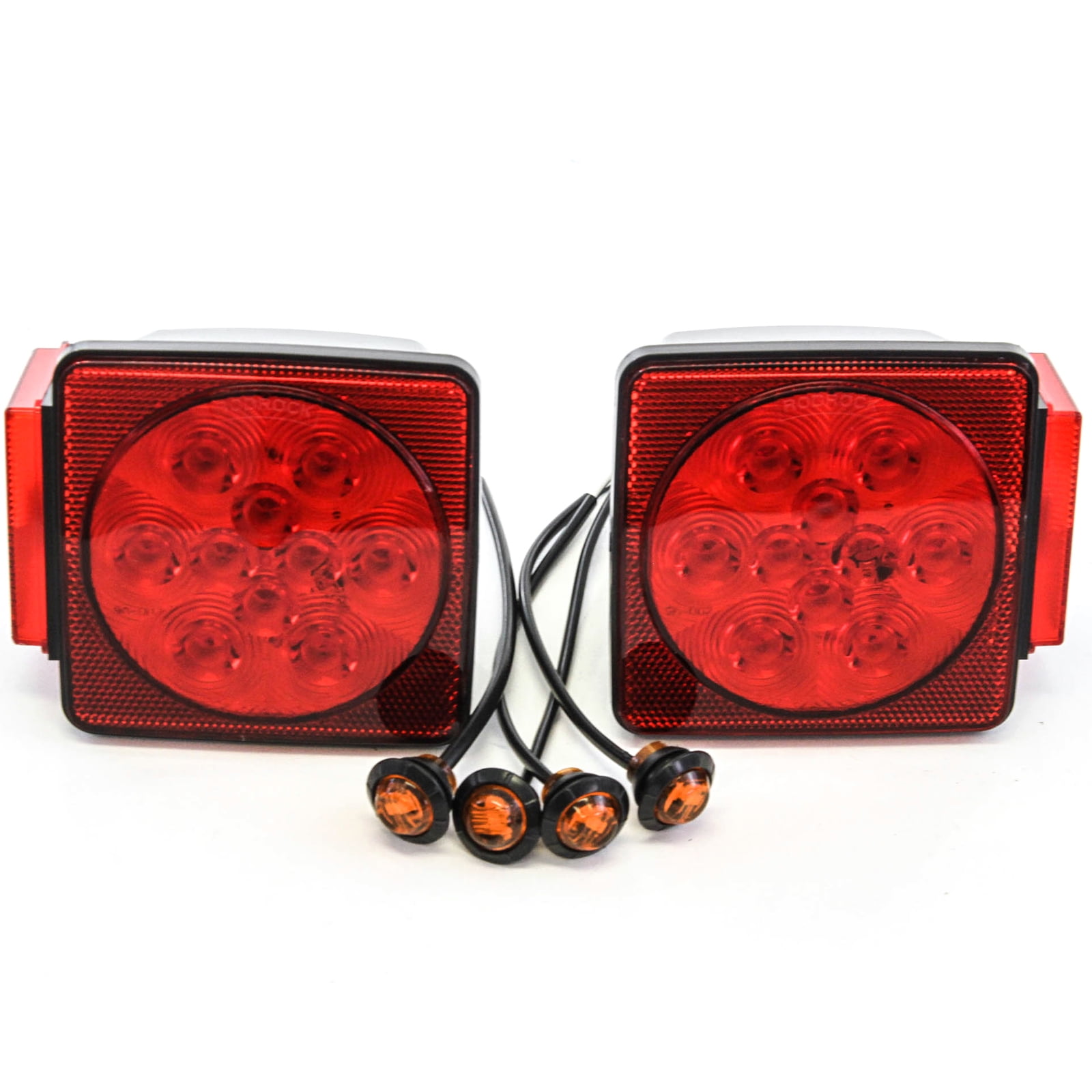 Led Pair Trailer Square Tail Light under 80 Inches & (4) 3/4 Inches ...