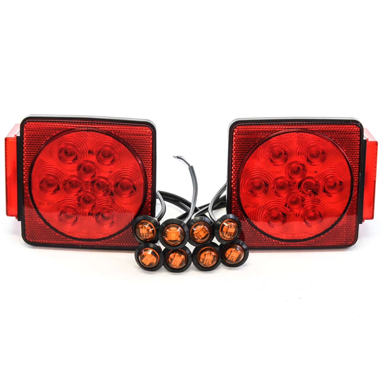 Led Pair Trailer Square Tail Light under 80 Inches & (8) 3/4 Inches ...