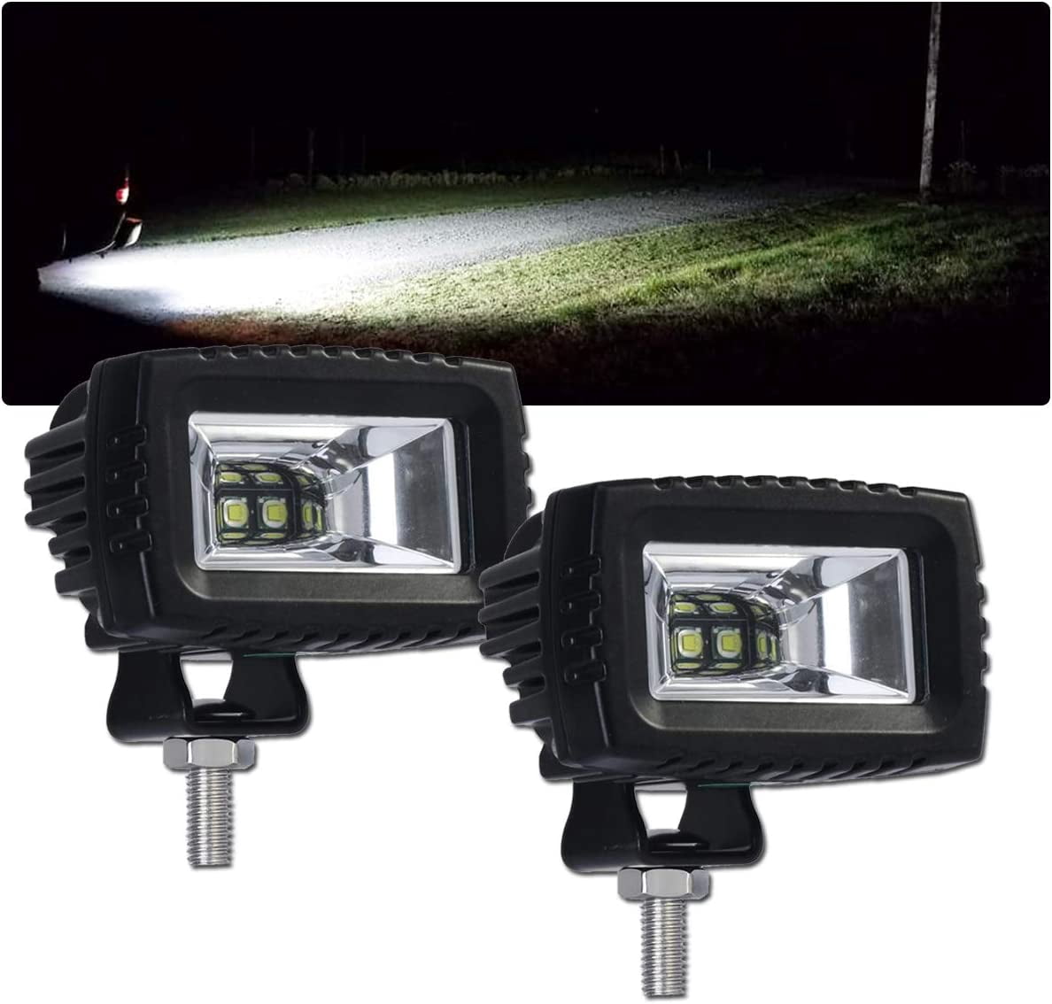 Led Pod Lights, 2Pcs 2.8 Inch 20W Flood Off Road Backup Driving Lights ...