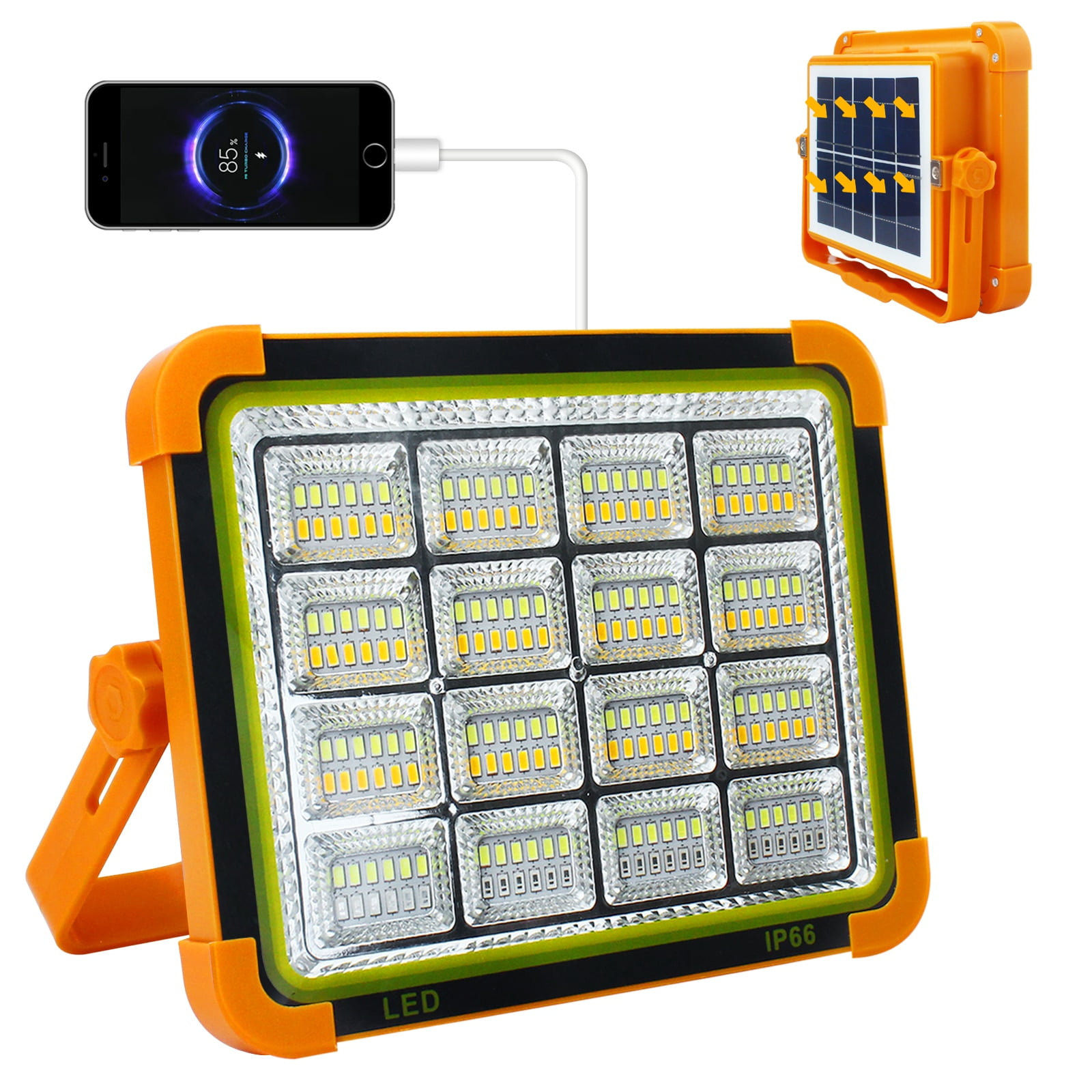 Led Portable Solar Work Light,100W 10000LM Battery Rechargeable ...