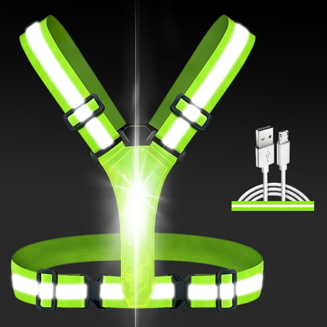 Led Reflective Vest Adjustable Rechargeable High Visibility Outdoor ...