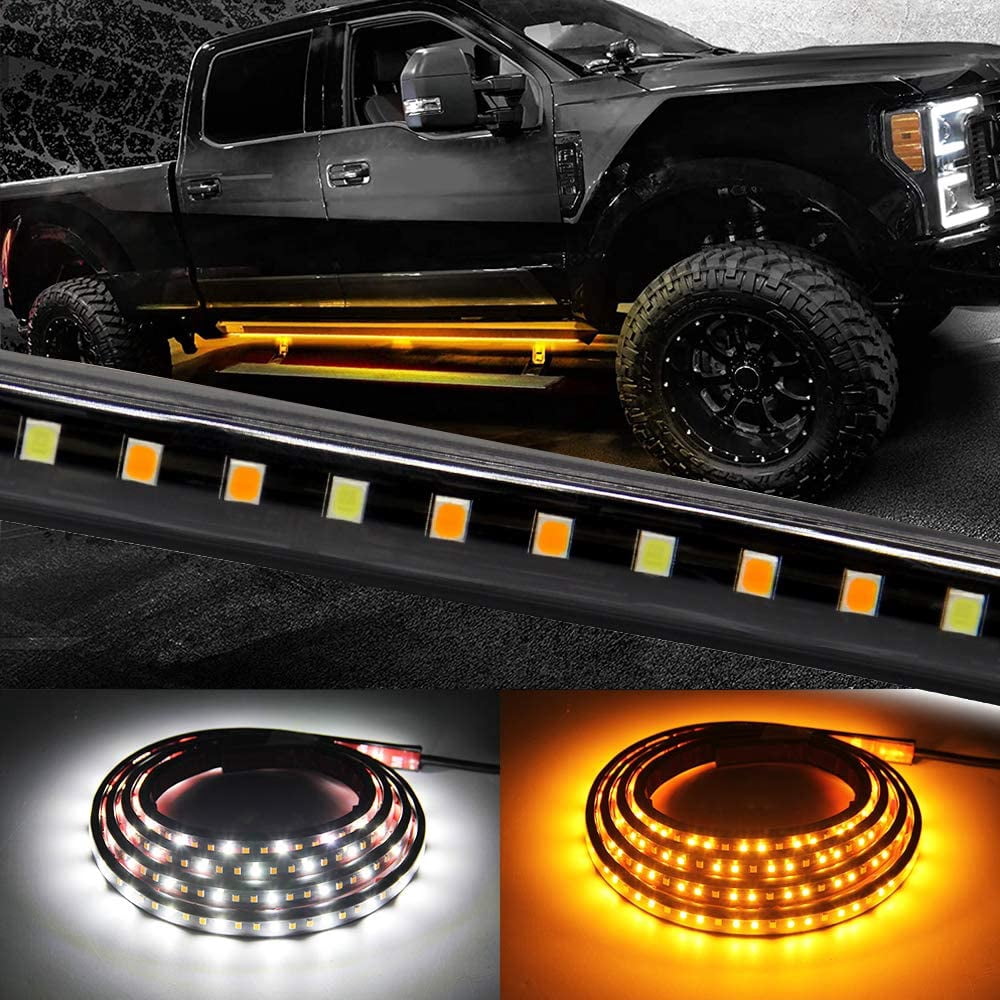 Led Running Board Ligts for Trucks Amber Side Marker Kit, Wite Courtesy ...