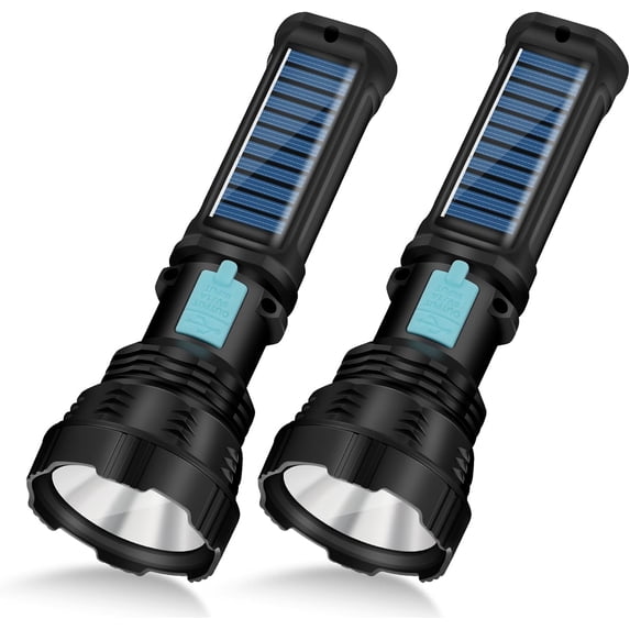 Led Solar Flashlight, 1500 Lumens Led Solar Handheld Rechargeable ...