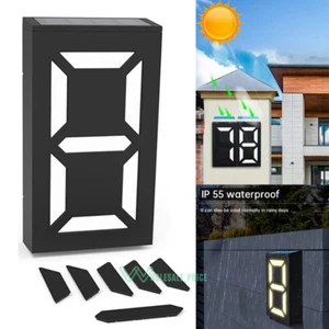 Led Solar House Number Light Address Sign Illuminate For Home Garden ...