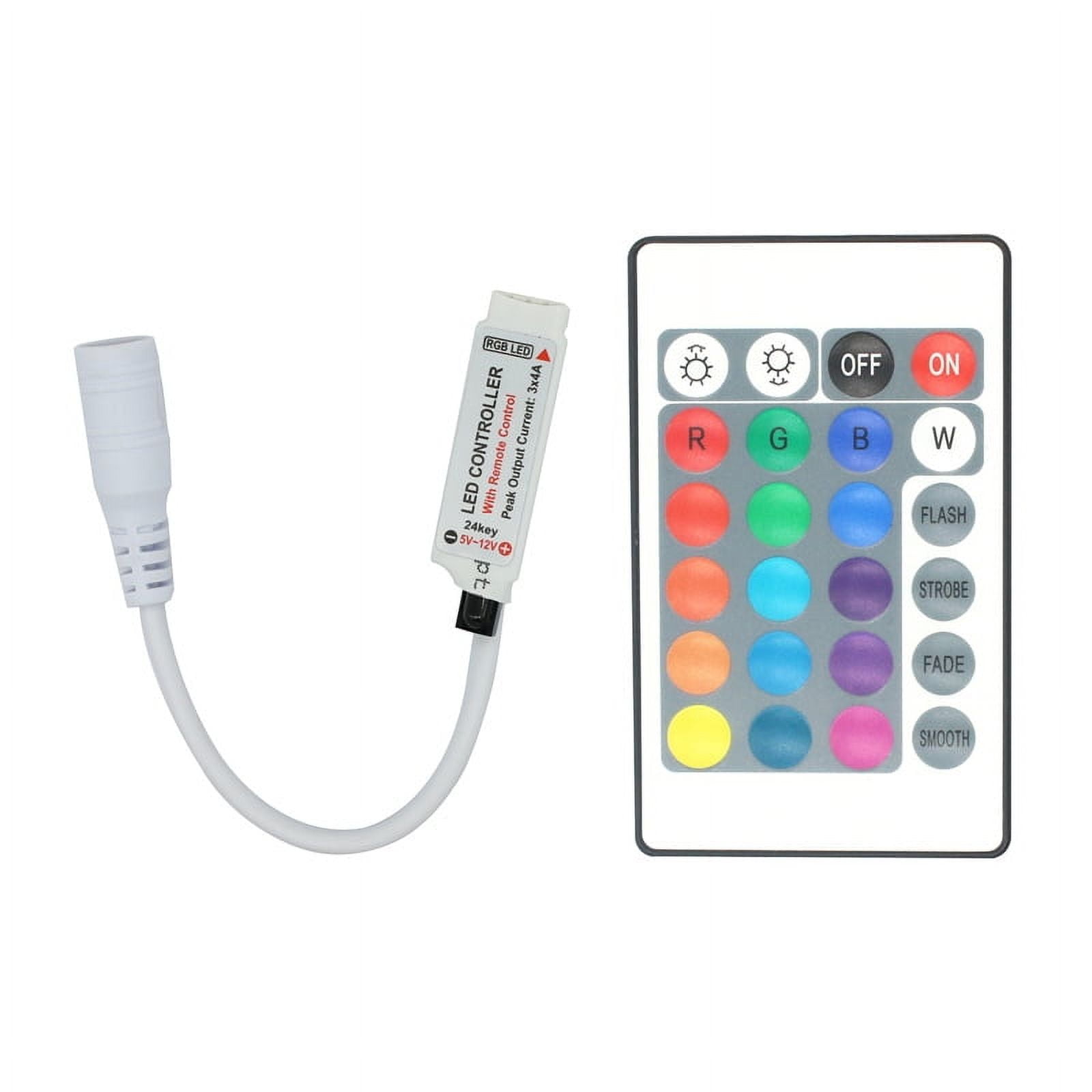 Led Strip Controller Infrared 24-key Remote Controller Rgb Light With ...