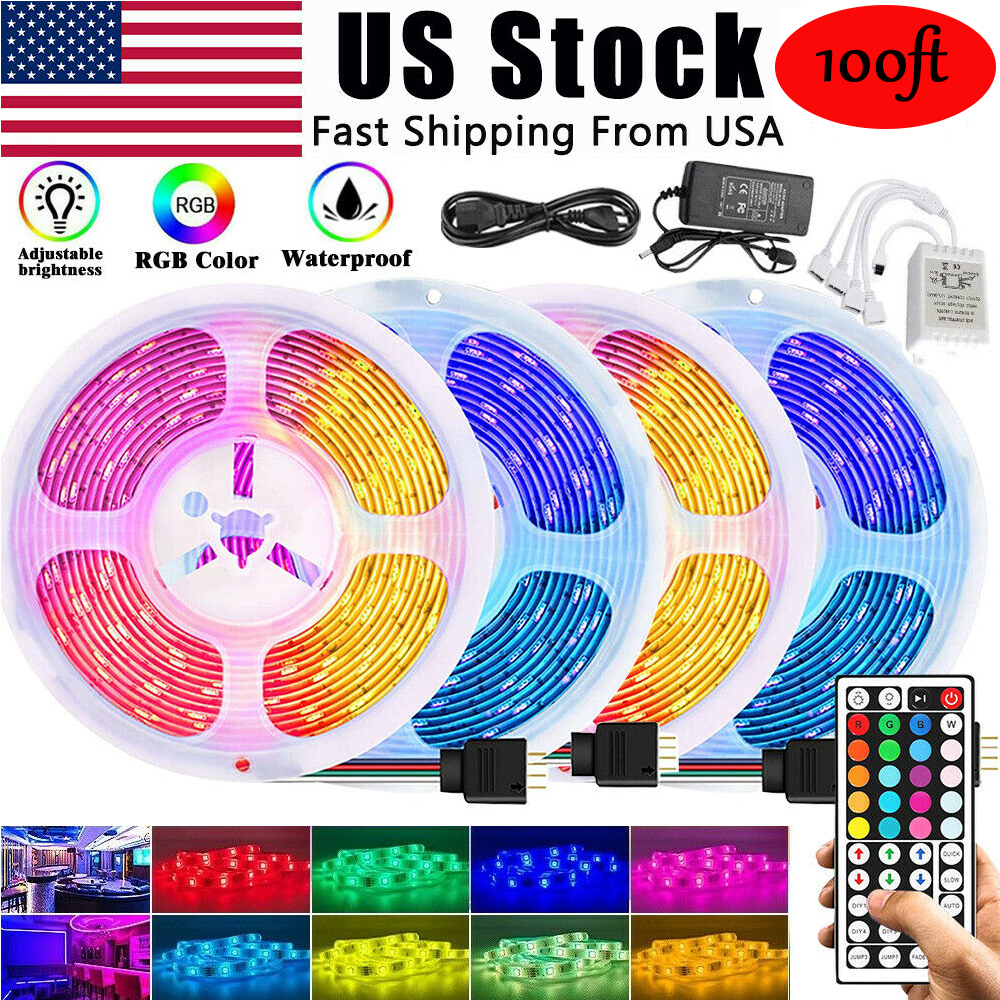 Led Strip Lights 100ft/30M, Color Changing Lights Strip With 44 Key IR ...