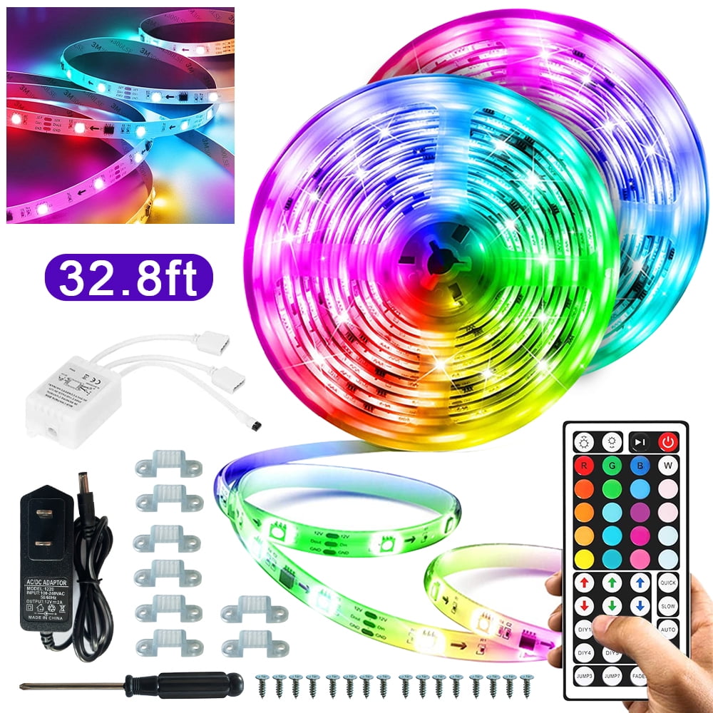 Led Strip Lights 32.8ft 3528 RGB LEDs Color Changing Lights Strip for ...