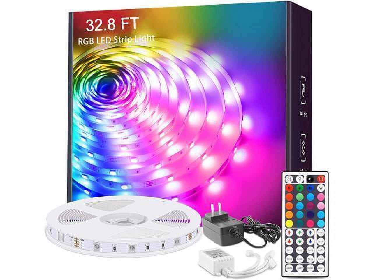 Led Strip Lights 32.8ft, RGB Color Changing for Bedroom, Room, Kitchen ...