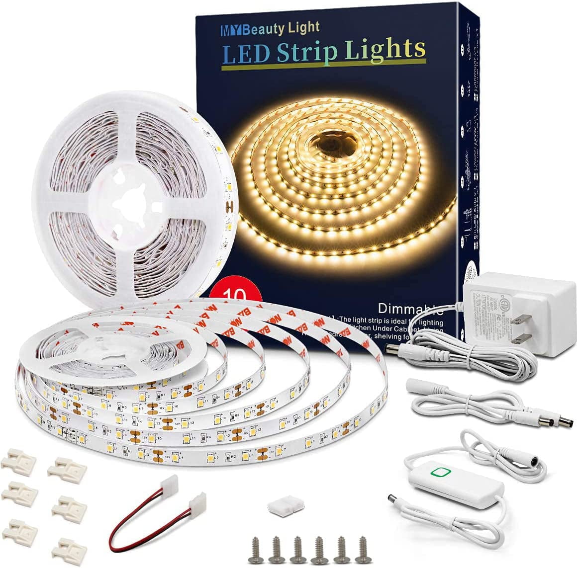 Led Strip Lights 32.8ft Warm White Dimmable Led Light Strip Flexible ...