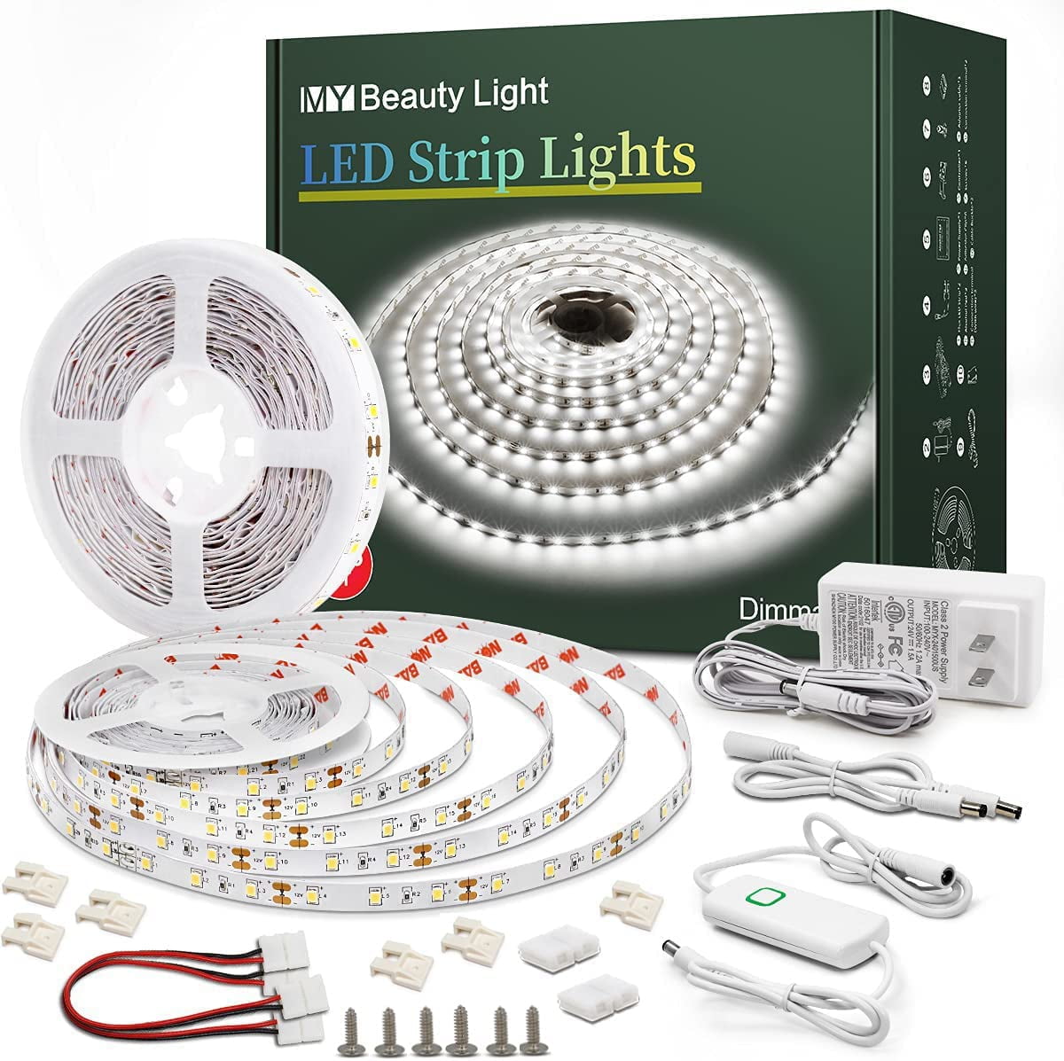 Led Strip Lights 50.5ft White Dimmable Led Light Strip Flexible Rope ...