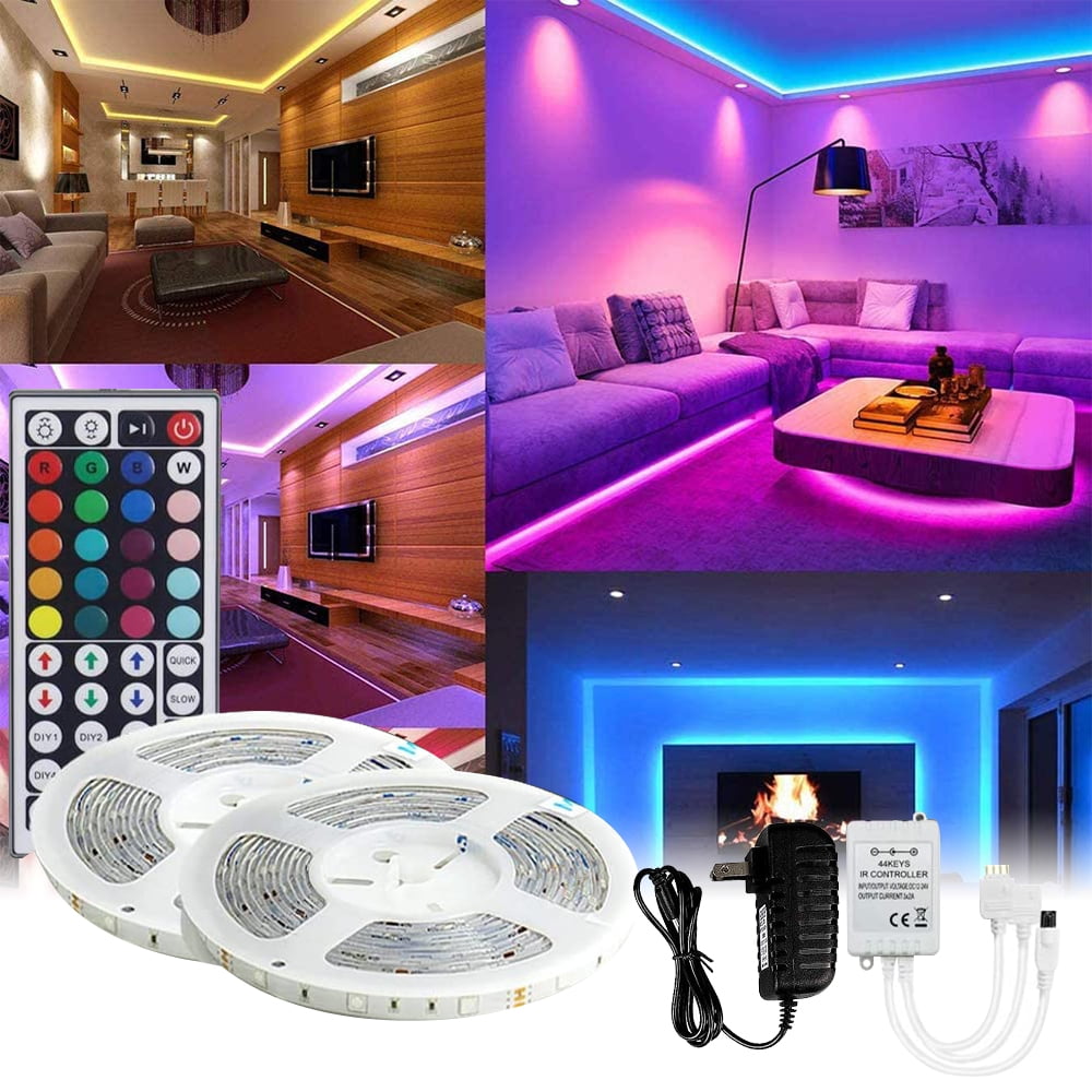 Led Strip Lights for Bedroom 32.8 ft Ultra Long RGB 3528Color Changing ...