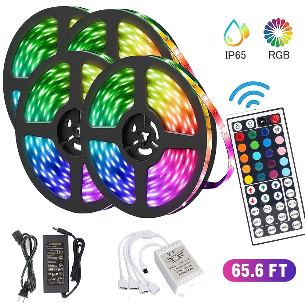 Led Strip Lights Kit,65.6ft Waterproof Flexible Tape Light,Color ...