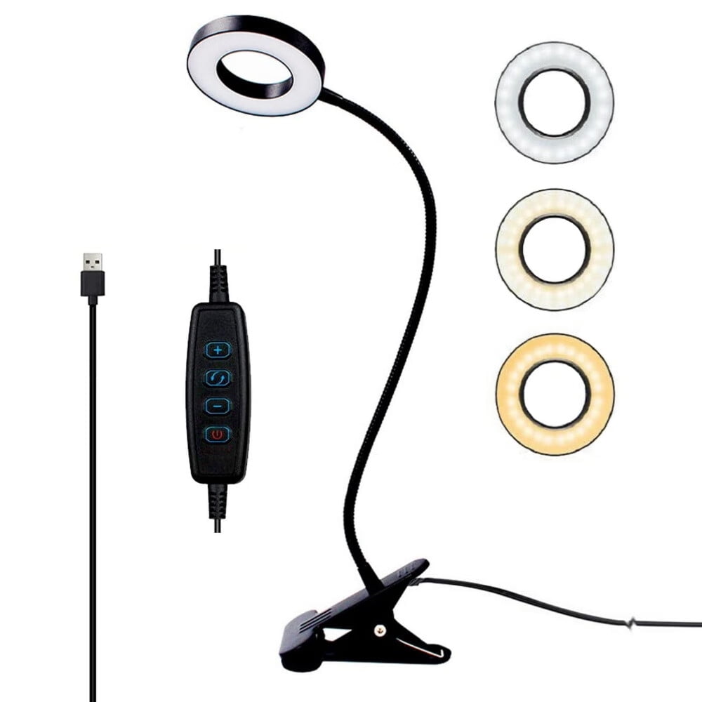 Led Study Office Reading Light Clamp on Desk with Clip Base,3 Light ...